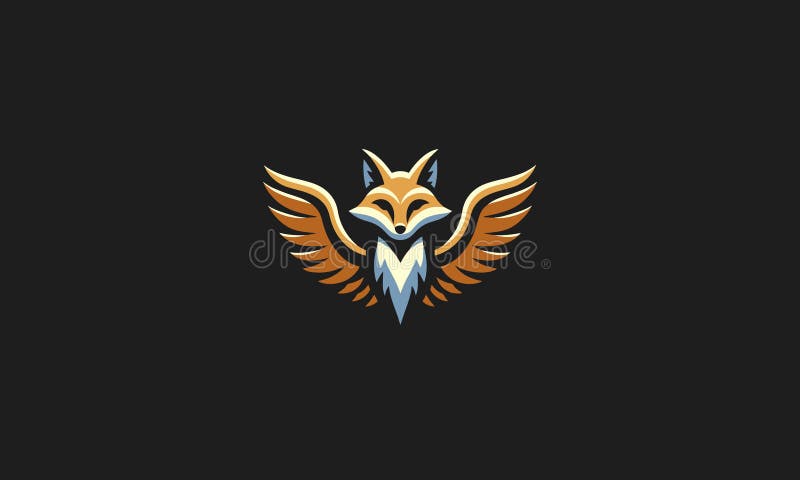 Flying Fox Orange with Wings Vector Logo Design Stock Vector ...