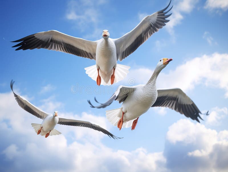 Ai Generated Illustration Wildlife Concept of Flying Geese Stock ...