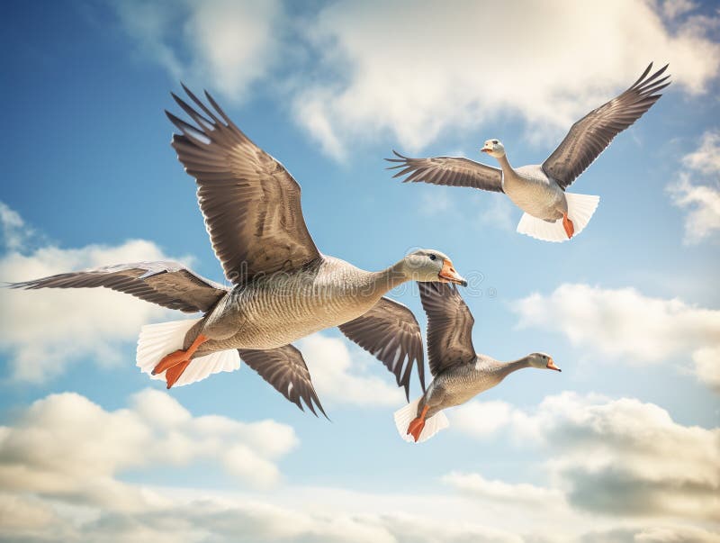 Ai Generated Illustration Wildlife Concept of Flying Geese Stock Photo ...
