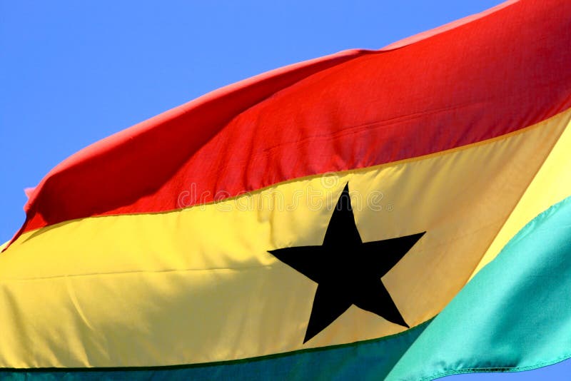 Flying Ghanese flag stock image. Image of color, flag - 2360491
