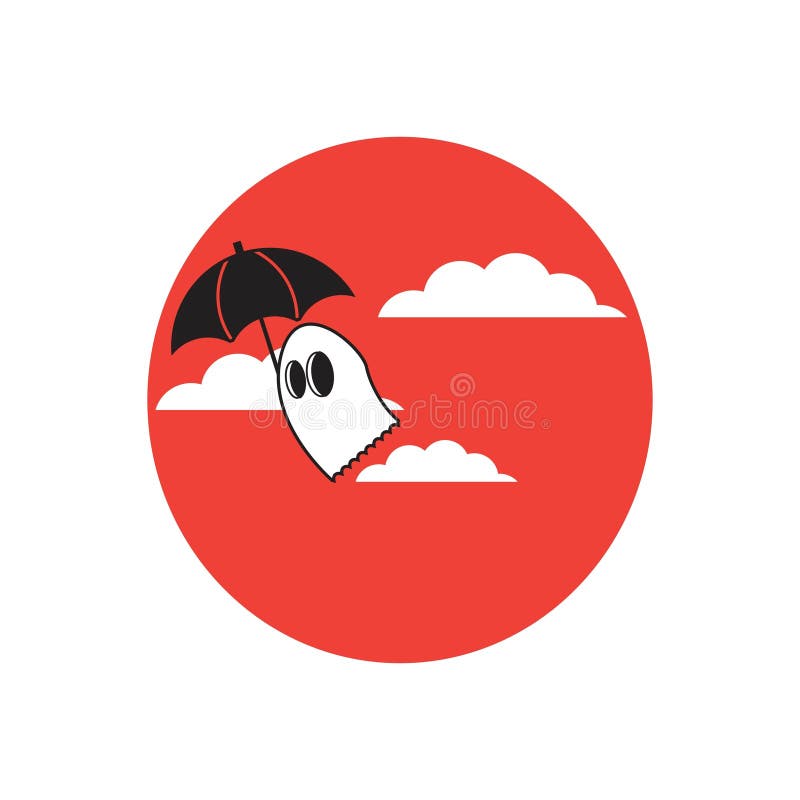 Flying Ghost Logo Illustration Stock Vector - Illustration of friendly ...