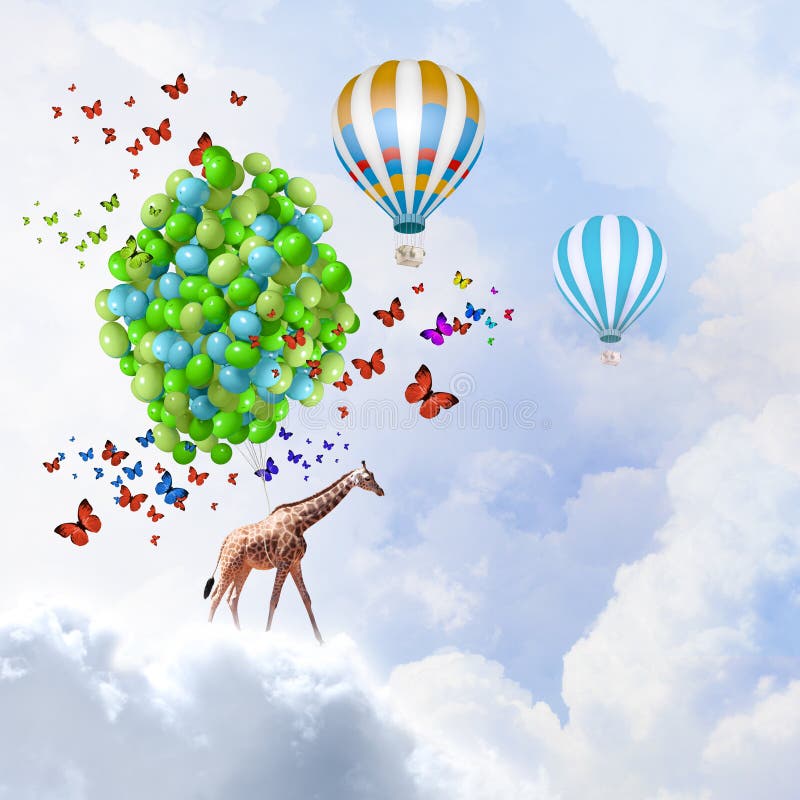 Flying giraffe stock image. Image of giraffe, environment - 41946909