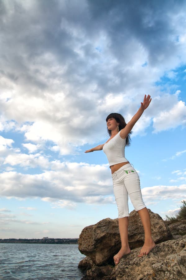 Flying girl stock photo. Image of paradise, outdoor, freedom - 17765276