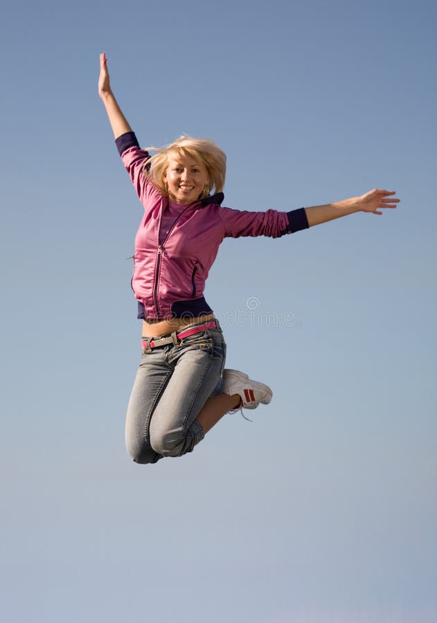 Flying girl stock image. Image of happy, strenght, sport - 4006887