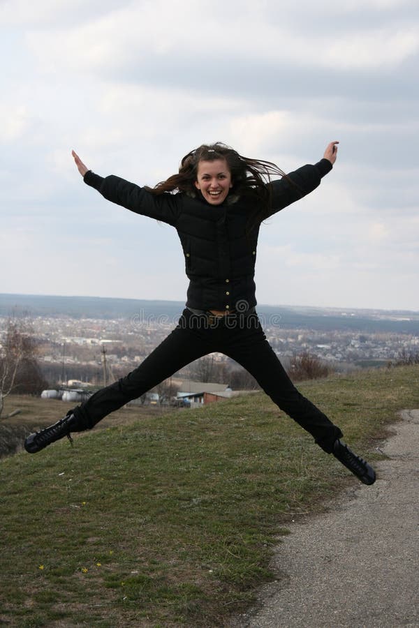 Flying girl stock photo. Image of nature, lifestyle, outdoors - 4714962