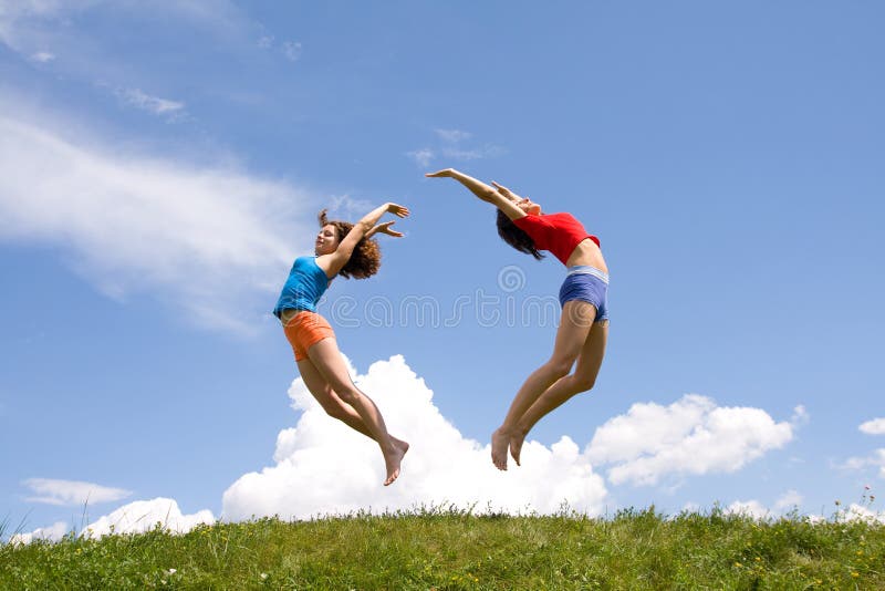 Flying girls stock photo. Image of people, activity, jump - 7460800