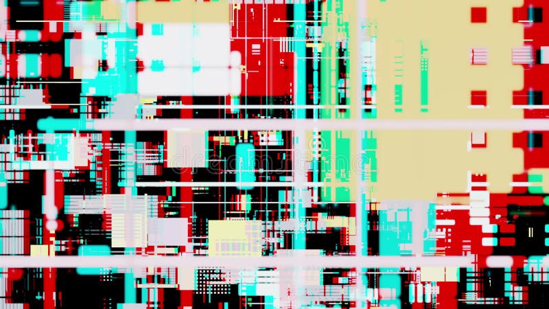 Flying through Glitched Technology Background Stock Video - Video of ...