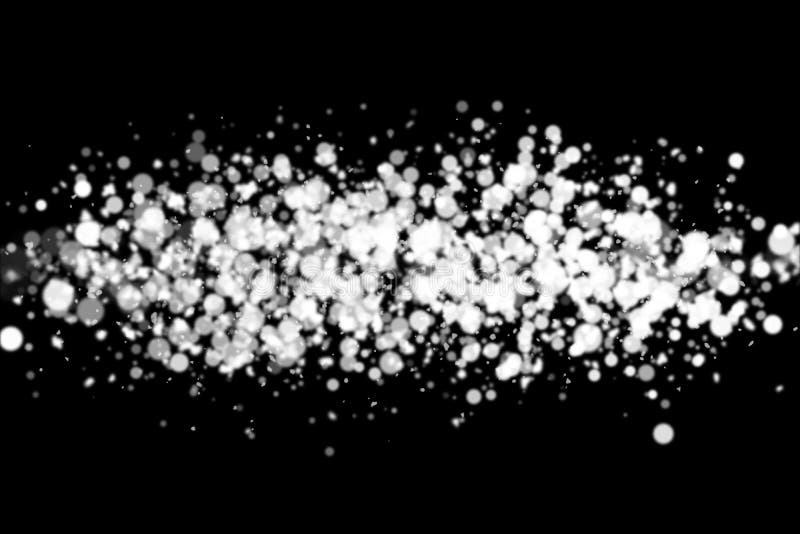 Flying Glow White Particles Blurred Light Dots, White Bokeh Background ...