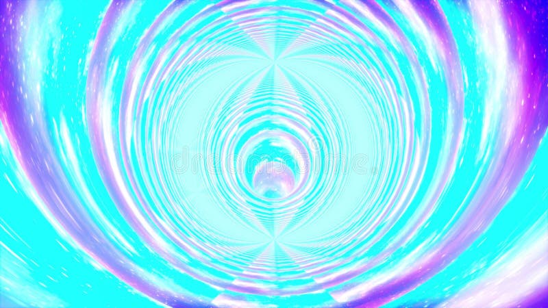 Flying through Glowing Blue and Violet Neon Tunnel with Reflection. 3d ...