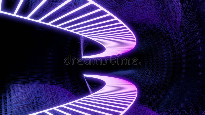 Flying through Glowing Neon Lines Creating Tunnel, Seamless Loop ...