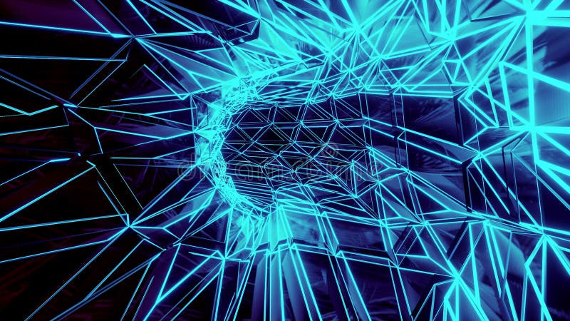 Flying through Glowing Neon Lines Creating Tunnel, Seamless Loop ...