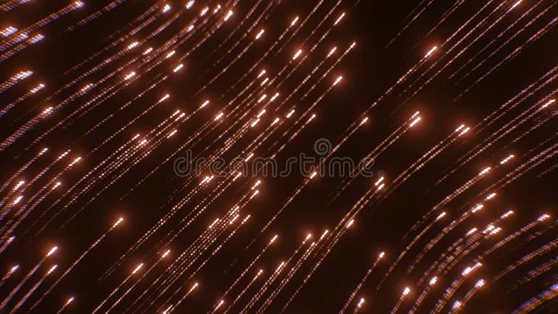 Flying Glowing Particles with Tails. Design. Bright Narrow Curving ...