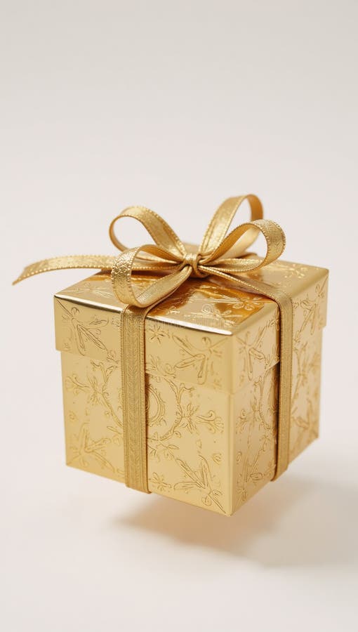 Flying Gold Gift Boxes Rendered As an Iconic Illustration Against a ...