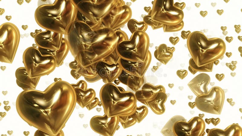 Gold Hearts Background Loop Stock Video - Video of black, background ...