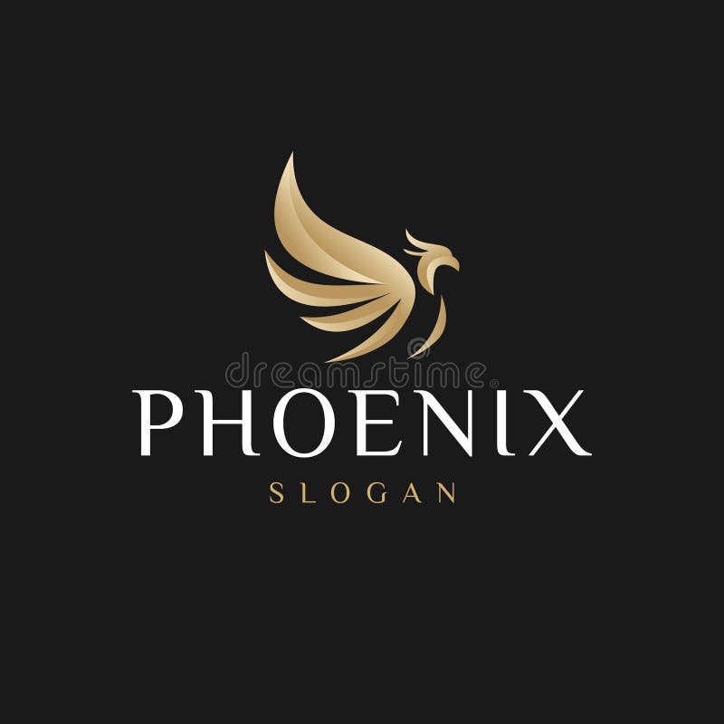 Flying Golden Phoenix Bird Flying Phoenix Bird Logo Design Black ...