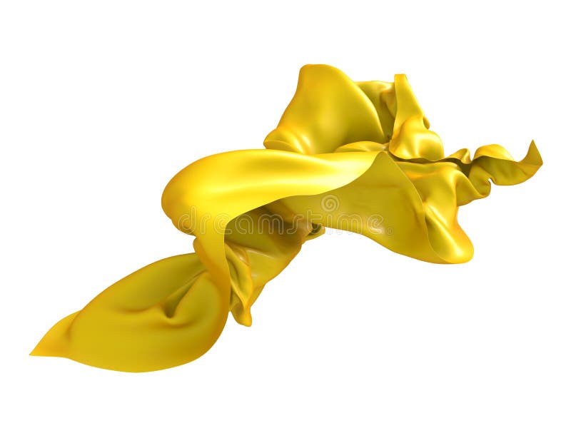 Flying Golden Silk Fabric. Design Element Stock Illustration ...