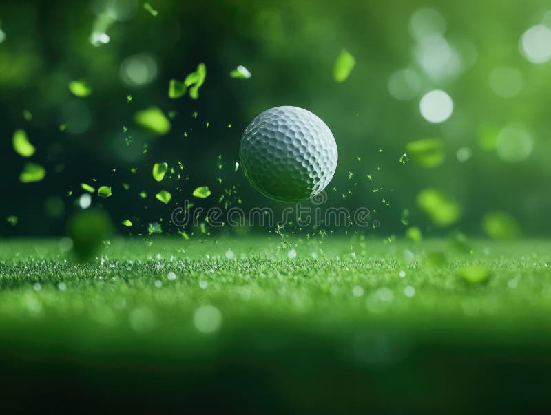 Flying Golf Ball stock image. Image of motion, aerial - 379781485