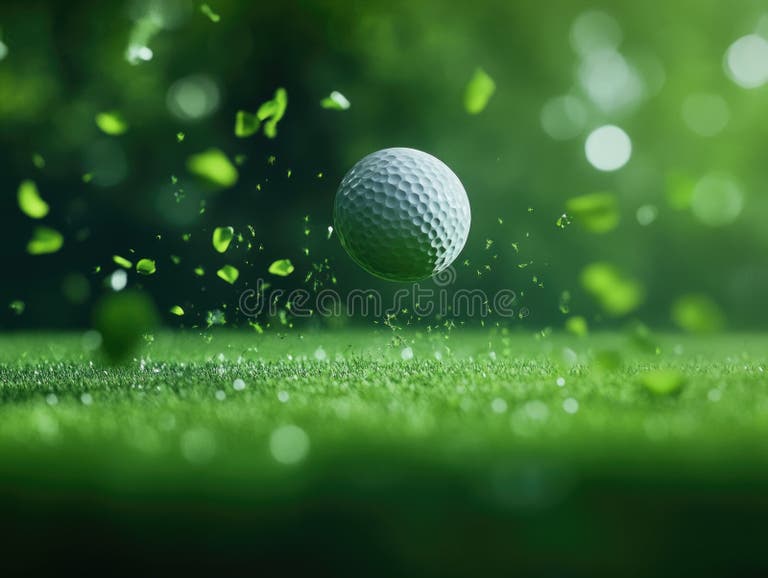 Flying Golf Ball stock image. Image of motion, aerial - 379781485