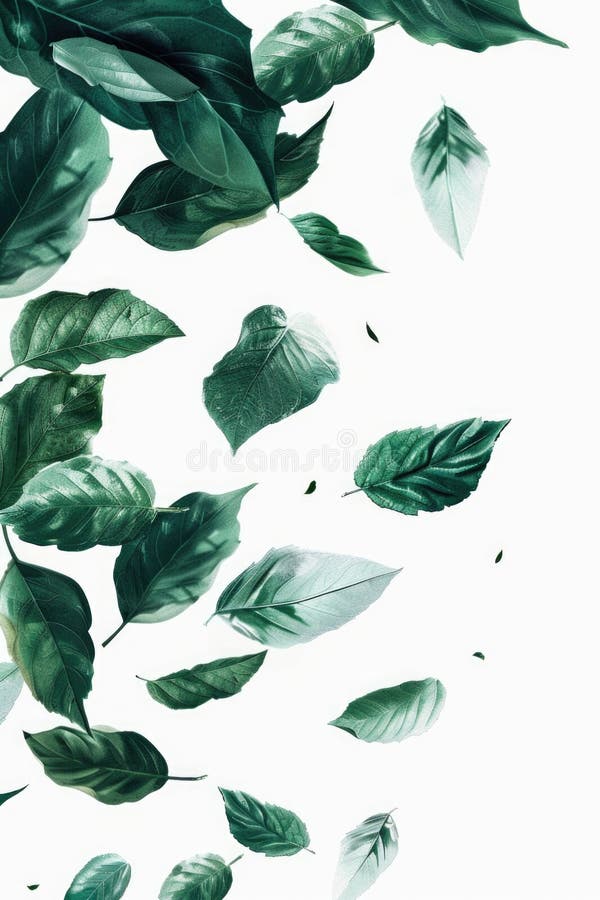 Flying Green Leaves stock image. Image of flying, carefree - 374779889