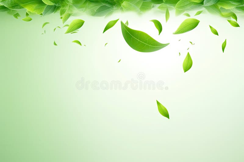 Flying Green Tea Leaves, Ted Leaf Realistic Background, Tea Leaves ...