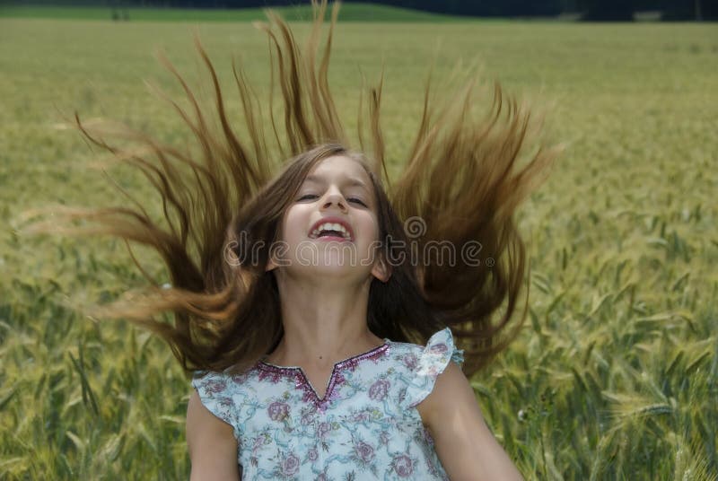 Flying hair stock image. Image of children, smile, laughing - 10538705