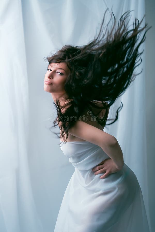 Flying hair stock photo. Image of fashion, studio, girl - 4381852