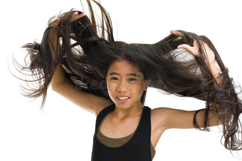 Flying hair stock photo. Image of portrait, cute, flip - 8453336