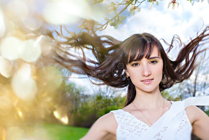 Flying hair stock photo. Image of makeup, outdoors, natural - 31636218
