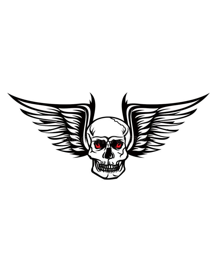 Flying Head Skull Logo , Head Skull Logo Stock Illustration ...