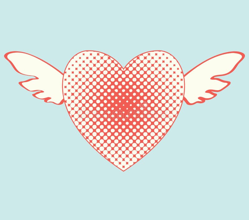 Flying heart stock vector. Illustration of shadow, flying - 25096990