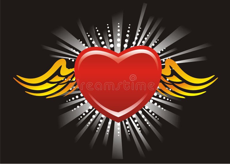 Flying heart stock vector. Illustration of intimate, love - 7477917