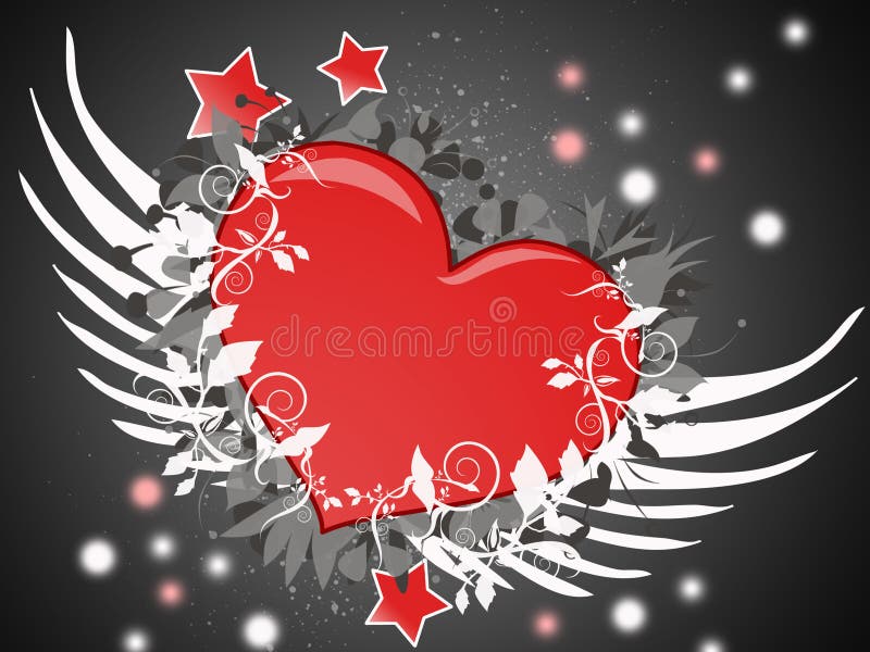 Flying heart stock illustration. Illustration of flowers - 9306174