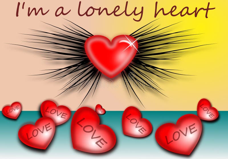 Flying Heart with Many Love Hearts on the Ground Stock Illustration ...