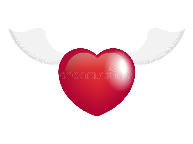 Flying Heart on White stock vector. Illustration of concepts - 34475931