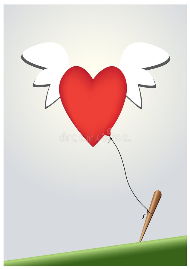 Flying heart stock vector. Illustration of saint, valentine - 33669189