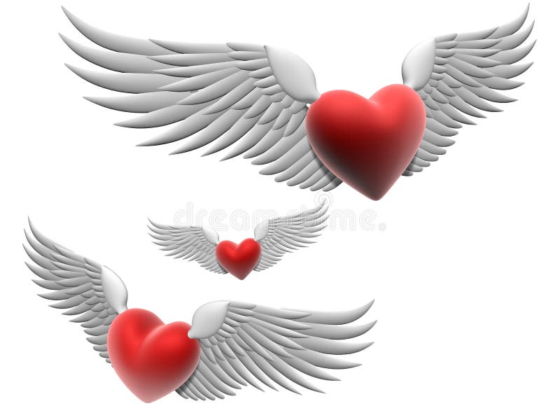 Flying heart stock illustration. Illustration of heart - 1777284