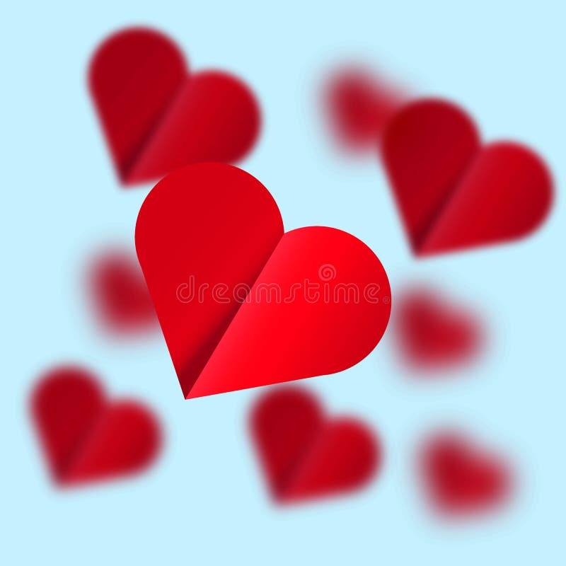 Flying Hearts - Illustration. Stock Vector - Illustration of design ...