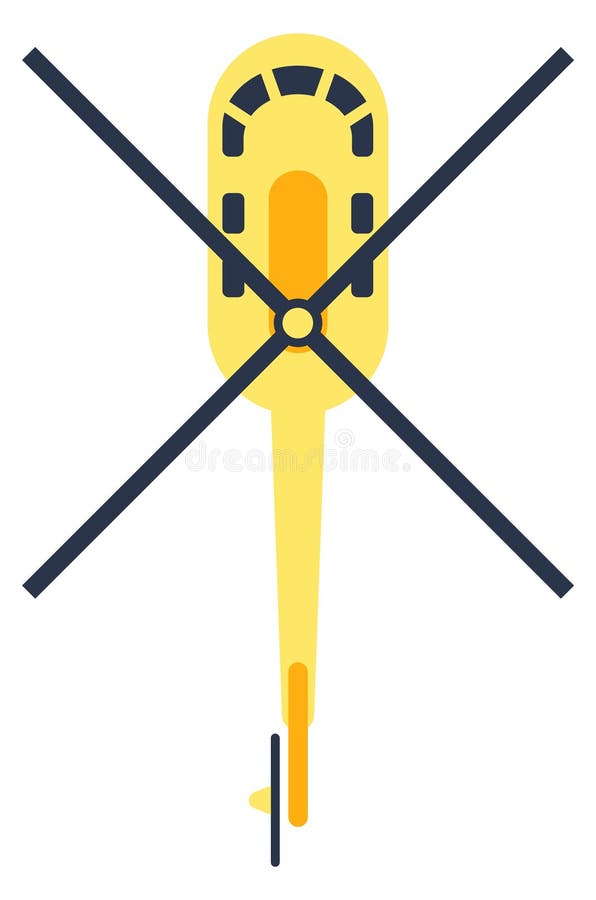 Flying Helicopter. Chopper Top View Stock Illustration - Illustration ...