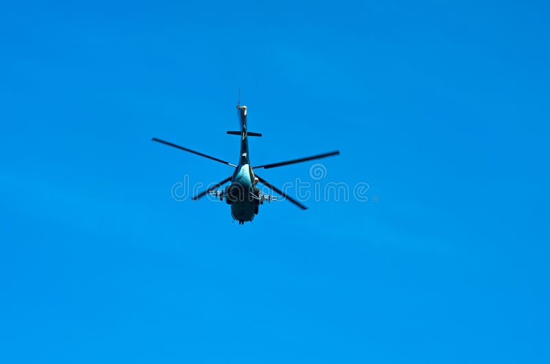 Flying helicopter stock image. Image of propeller, technology - 70800749