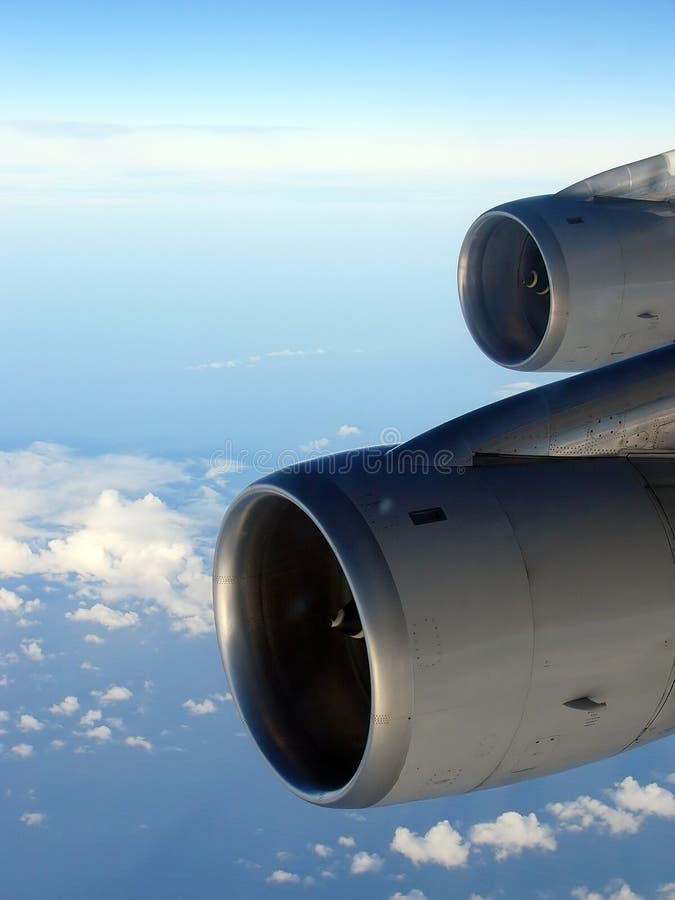 Flying High - 2 Jet Engines at Altitude Stock Photo - Image of ...