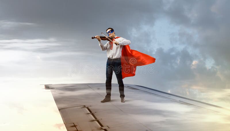 He is Flying High . Mixed Media Stock Photo - Image of male, hero: 74848936