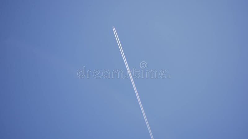 Plume from the Airplane in the Sky Stock Footage - Video of chassis ...