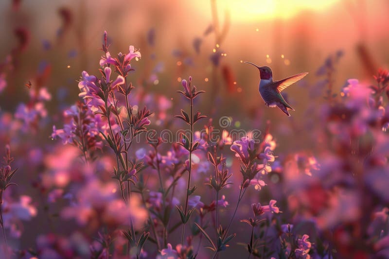 Hummingbird Field Stock Illustrations – 217 Hummingbird Field Stock ...