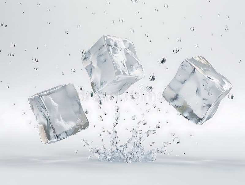 Flying Ice Cubes in High Resolution Stock Illustration - Illustration ...