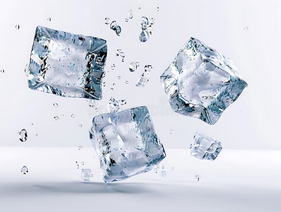 Flying Ice Cubes in High Resolution Stock Illustration - Illustration ...