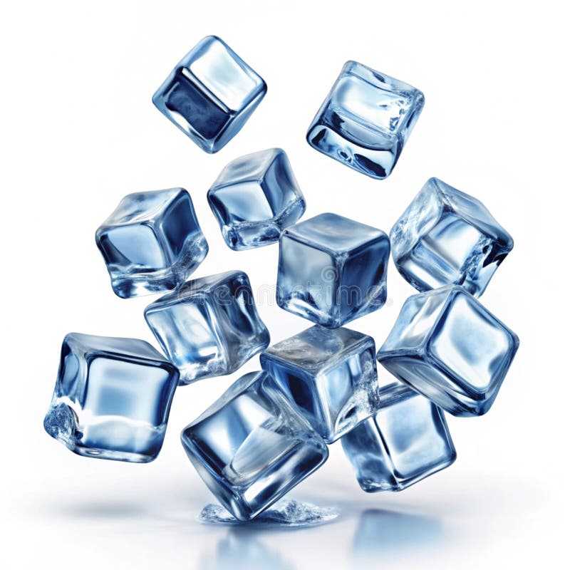 Flying ice cubes stock illustration. Illustration of refreshment ...