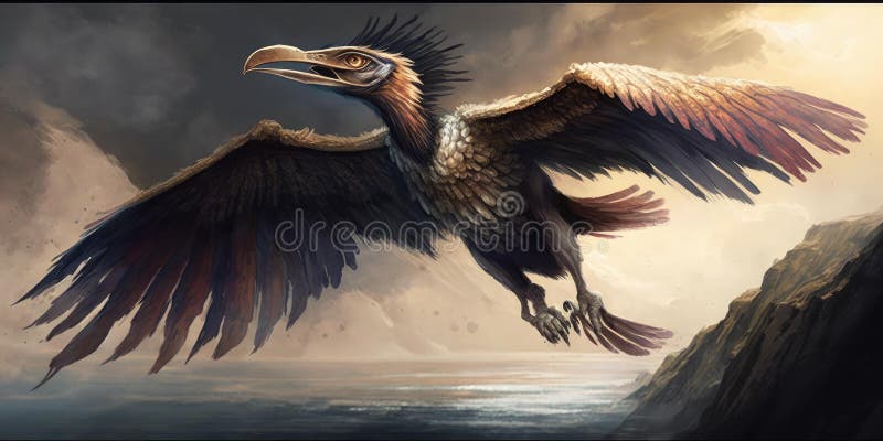 Flying Imaginative Creature or Dinosaur Fly in the Sky. Stock Image ...