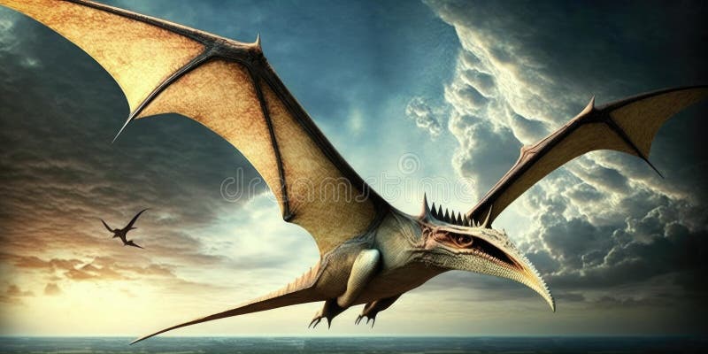 Flying Imaginative Creature or Dinosaur Fly in the Sky. Stock ...