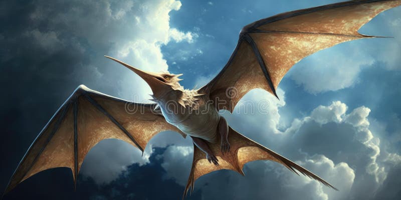 Flying Imaginative Creature or Dinosaur Fly in the Sky. Stock ...