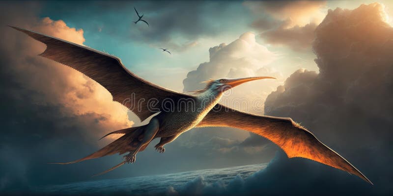 Flying Imaginative Creature or Dinosaur Fly in the Sky. Stock ...